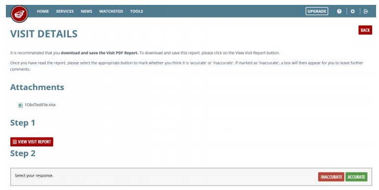 Record of Visits – Perspective Lite